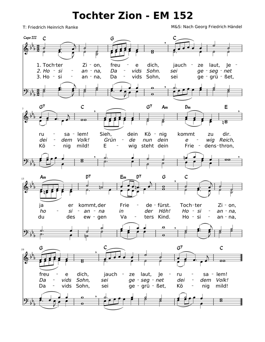Tochter Zion, freue dich – Georg Friedrich Händel Sheet music for Organ ...