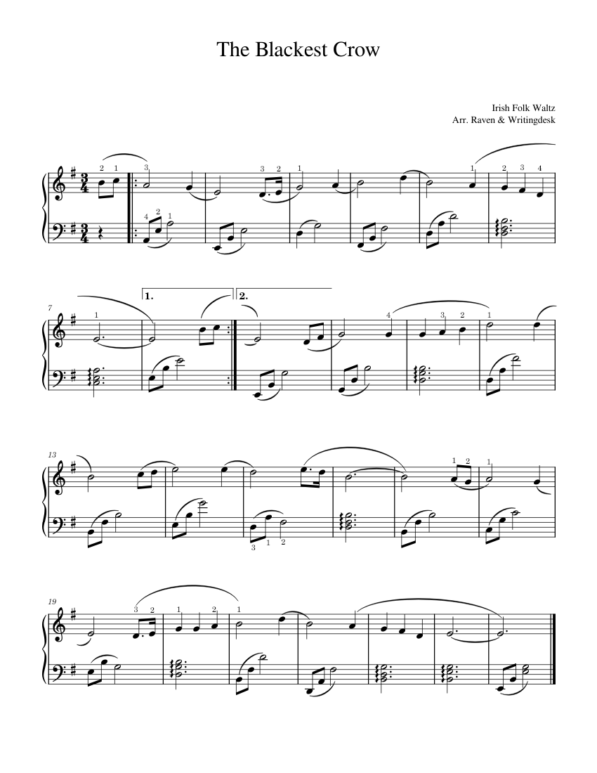 The Blackest Crow Sheet Music for Harp (Solo) | MuseScore.com