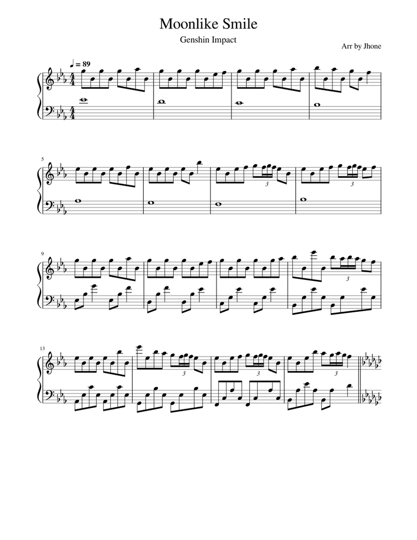 Moonlike Smile Sheet music for Piano (Solo) | Musescore.com