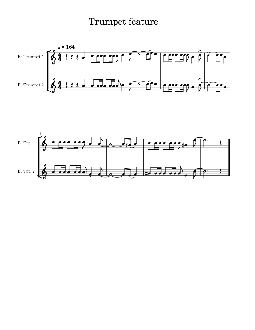 Double Tongue Trumpet feature Sheet music for Trumpet in b-flat (Brass ...