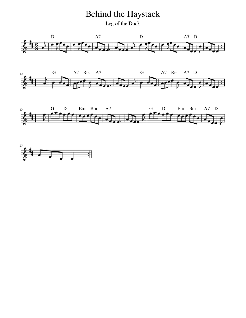 Behind the Haystack Sheet music for Piano (Solo) | Musescore.com