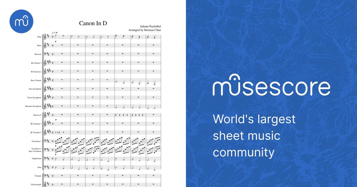 Canon in D – Johann Pachelbel Sheet music for Trombone, Euphonium, Tuba ...