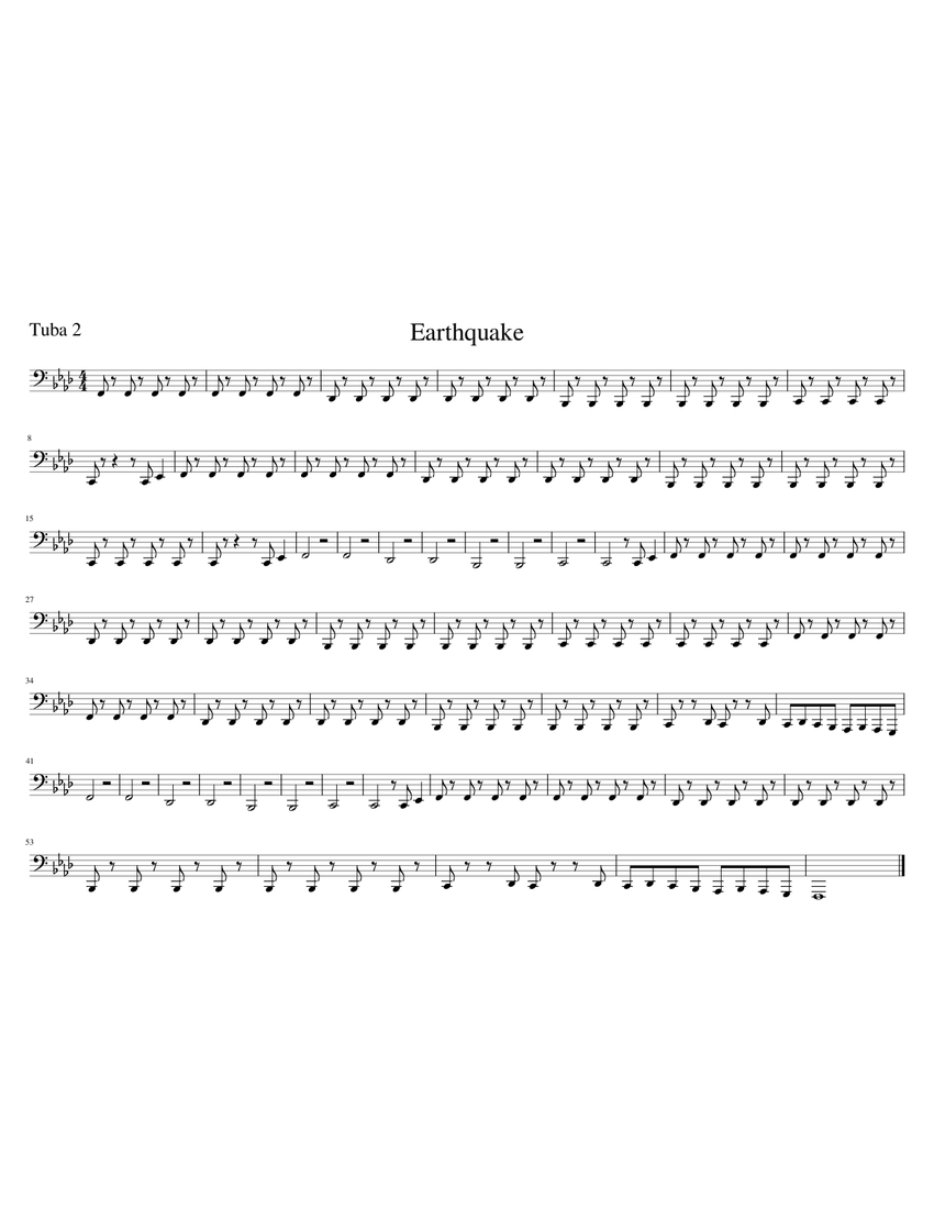 Earthquake Tuba 2 Sheet music for Tuba (Solo) | Musescore.com