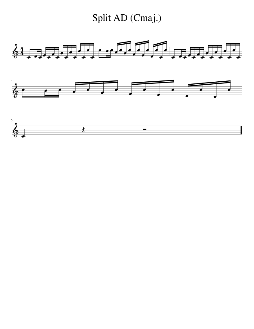 Split AD (Cmaj.) Sheet music for Piano (Solo) Easy | Musescore.com