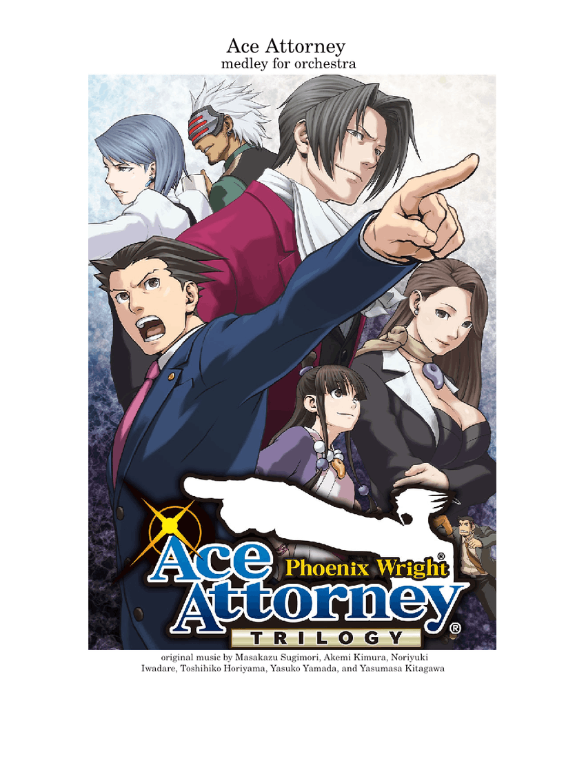 Ace Attorney ~ Medley for Orchestra Sheet music for Trombone, Tuba ...