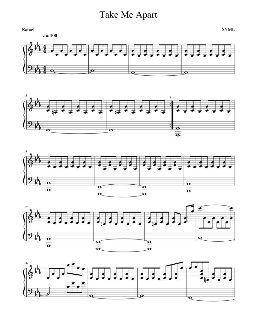 Take Me Apart - SYML Sheet music for Piano (Solo) Easy | Musescore.com