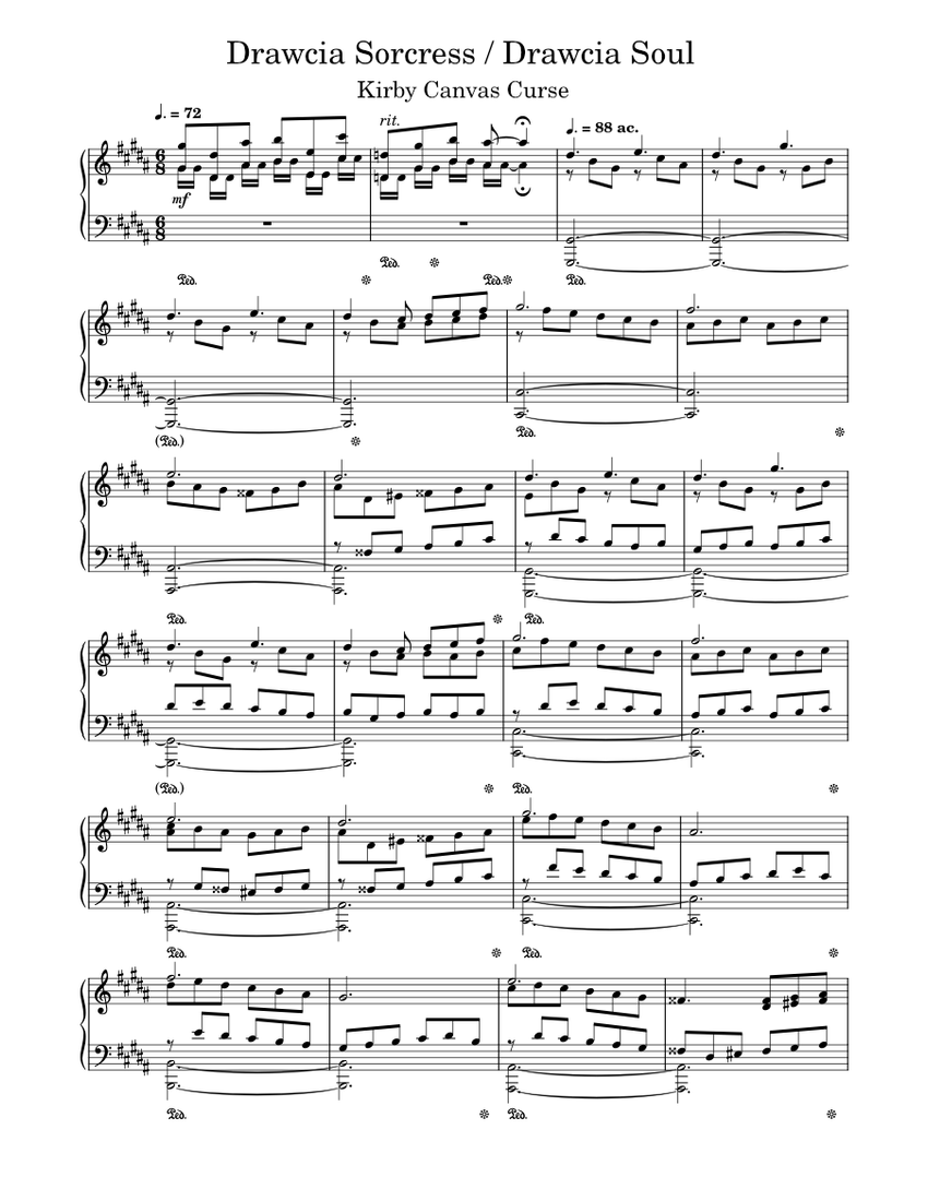 Drawcia Sorcress / Drawcia Soul - Kirby Canvas Curse - Sheet Music for ...