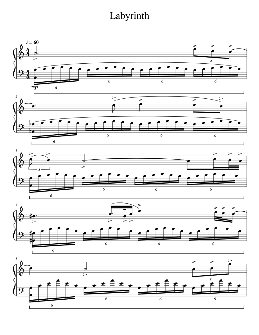 Labyrinth Sheet music for Piano (Solo) | Musescore.com