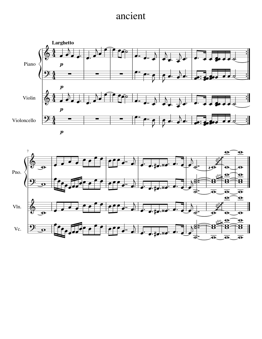 ancient Sheet music for Piano, Violin, Cello (Mixed Trio) | Musescore.com