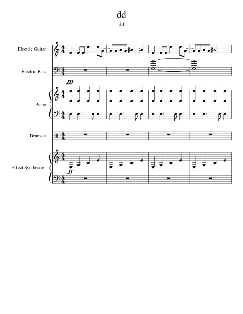 Riff Sheet music for Piano, Guitar, Bass guitar, Drum group & more ...