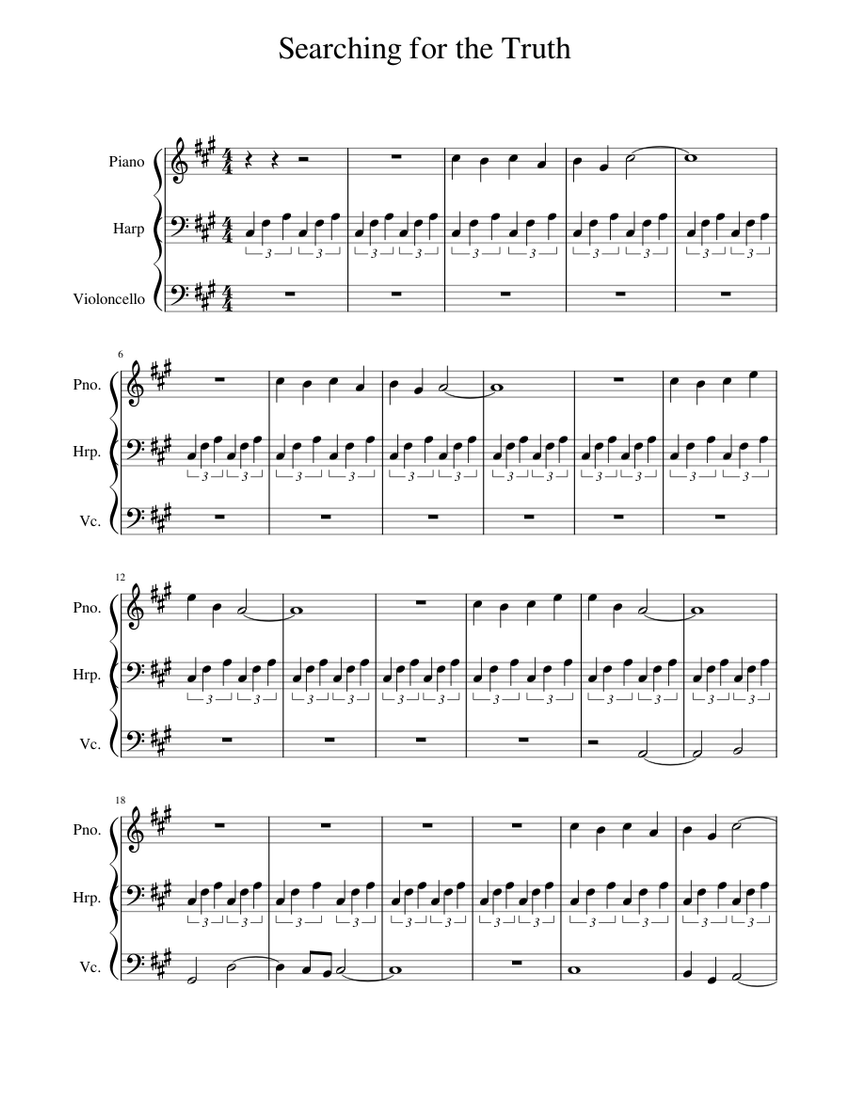 Searching_for_the_Truth Sheet music for Piano, Cello, Harp (Mixed Trio ...