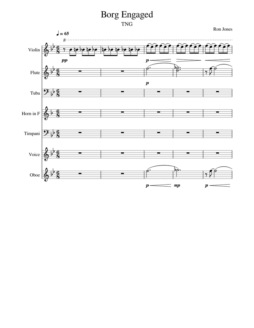 Borg Engaged – Ron Jones Sheet music for Tuba, Vocals, Flute, Oboe ...
