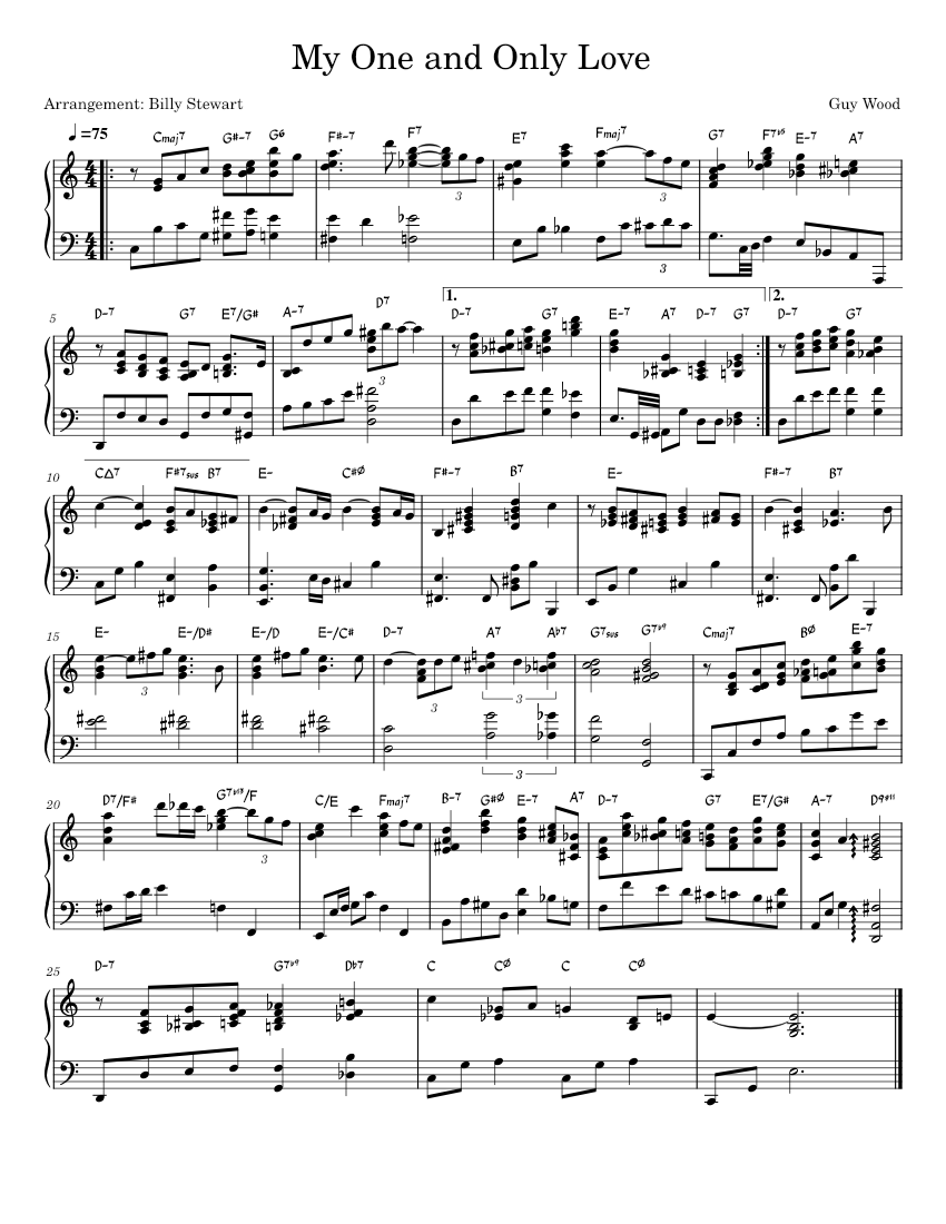 My One and Only Love - Guy Wood, Robert Mellin Sheet music for Piano ...