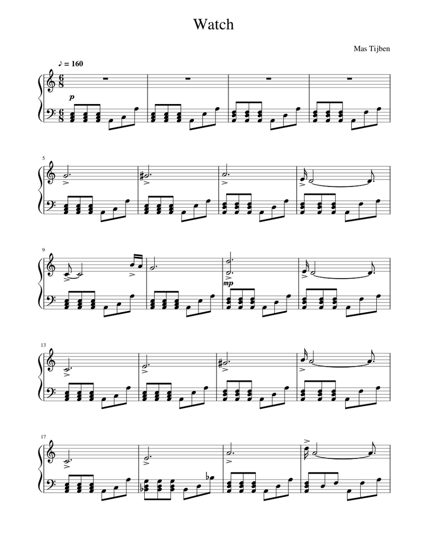 Watch Sheet music for Piano (Solo) | Musescore.com