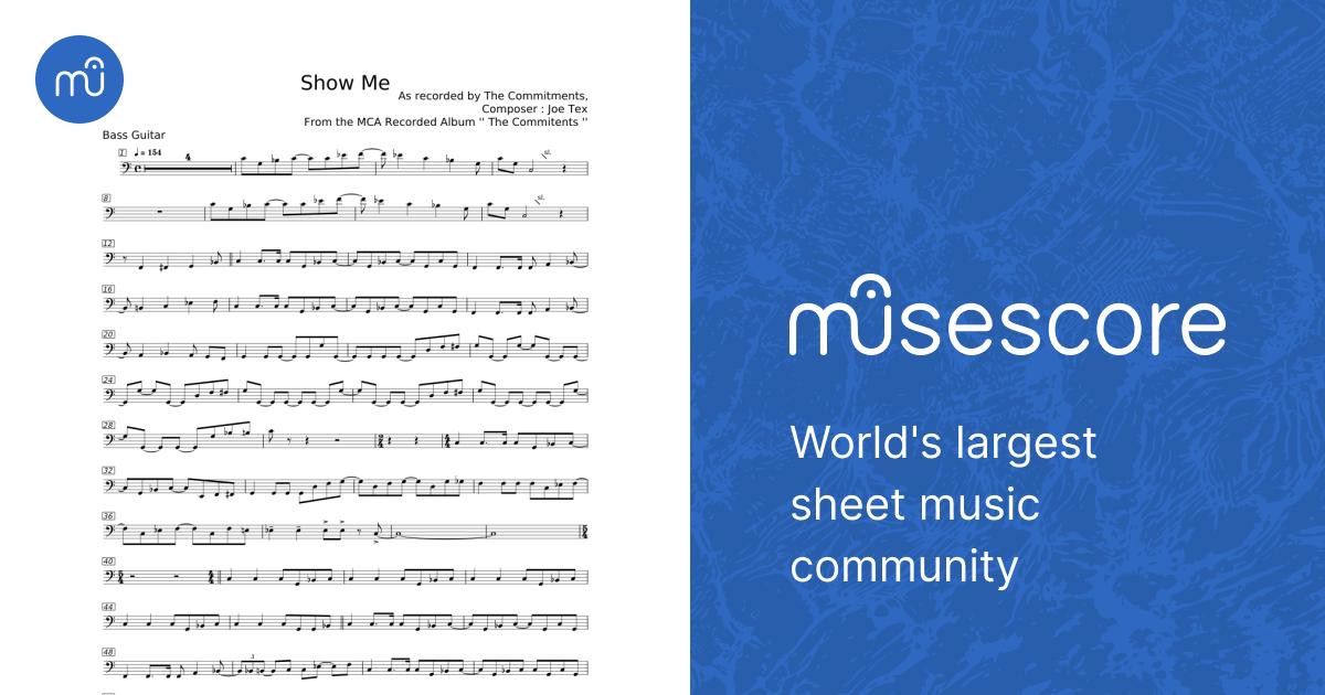 Show Me - The Commitments Sheet Music for Bass guitar (Solo ...