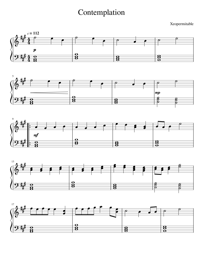 Contemplation Sheet music for Piano (Solo) | Musescore.com
