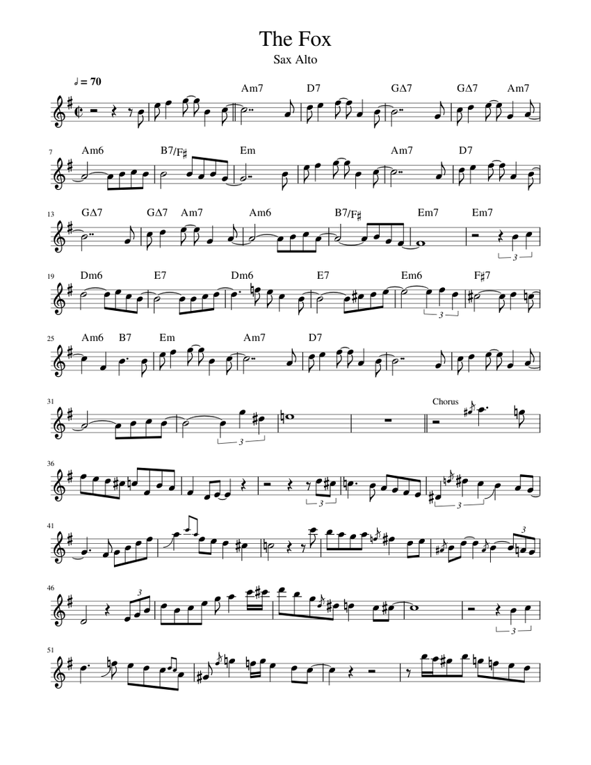 The Fox Sheet music for Saxophone alto (Solo) | Musescore.com