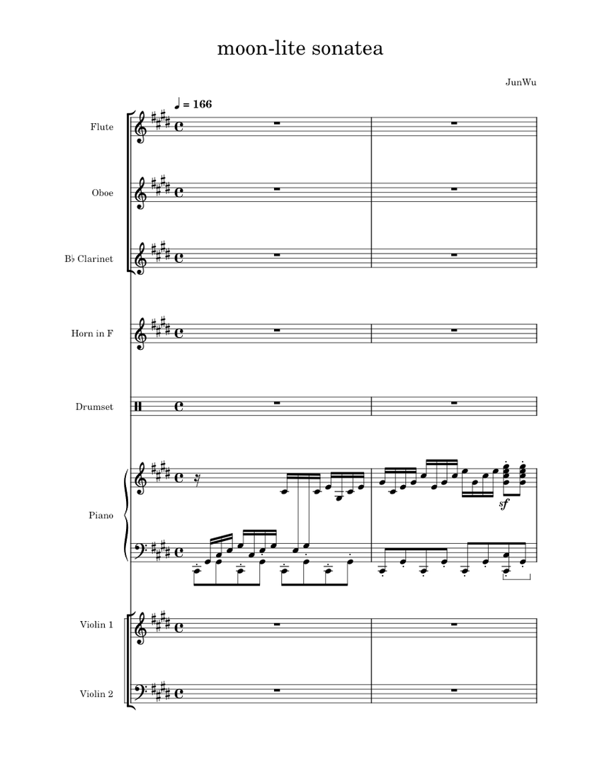 Moonlight Sonata but the moon has disappeared – JunWu Sheet music for ...