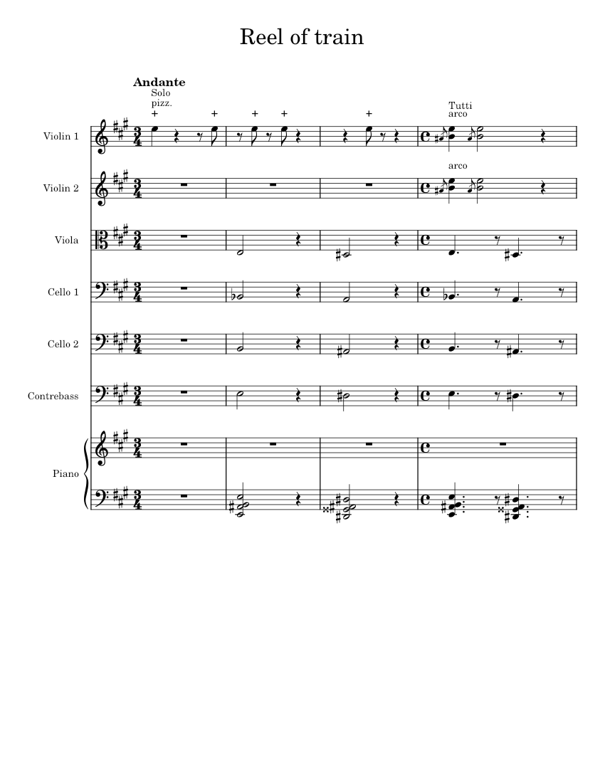 Reel of train Sheet music for Piano, Contrabass, Violin, Viola & more ...