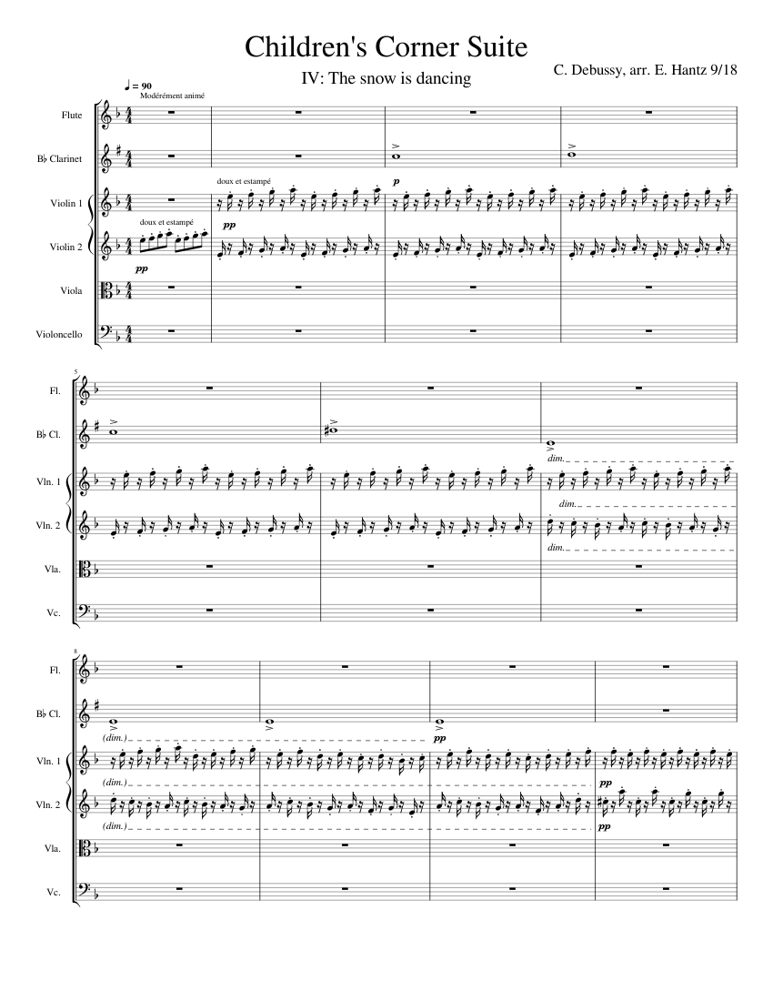 The snow is dancing from Children's Corner Suite – Claude Debussy Sheet ...