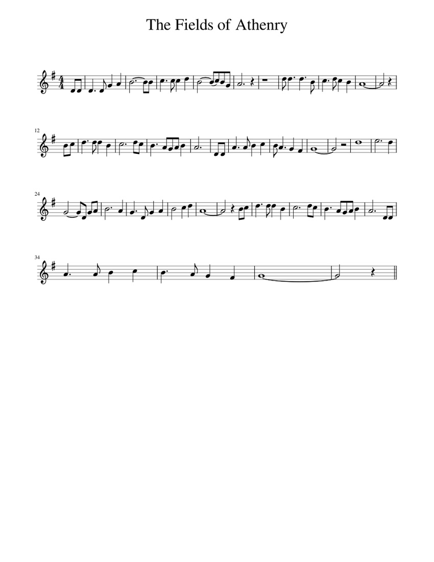 The Fields of Athenry Sheet music for Piano (Solo) Easy | Musescore.com