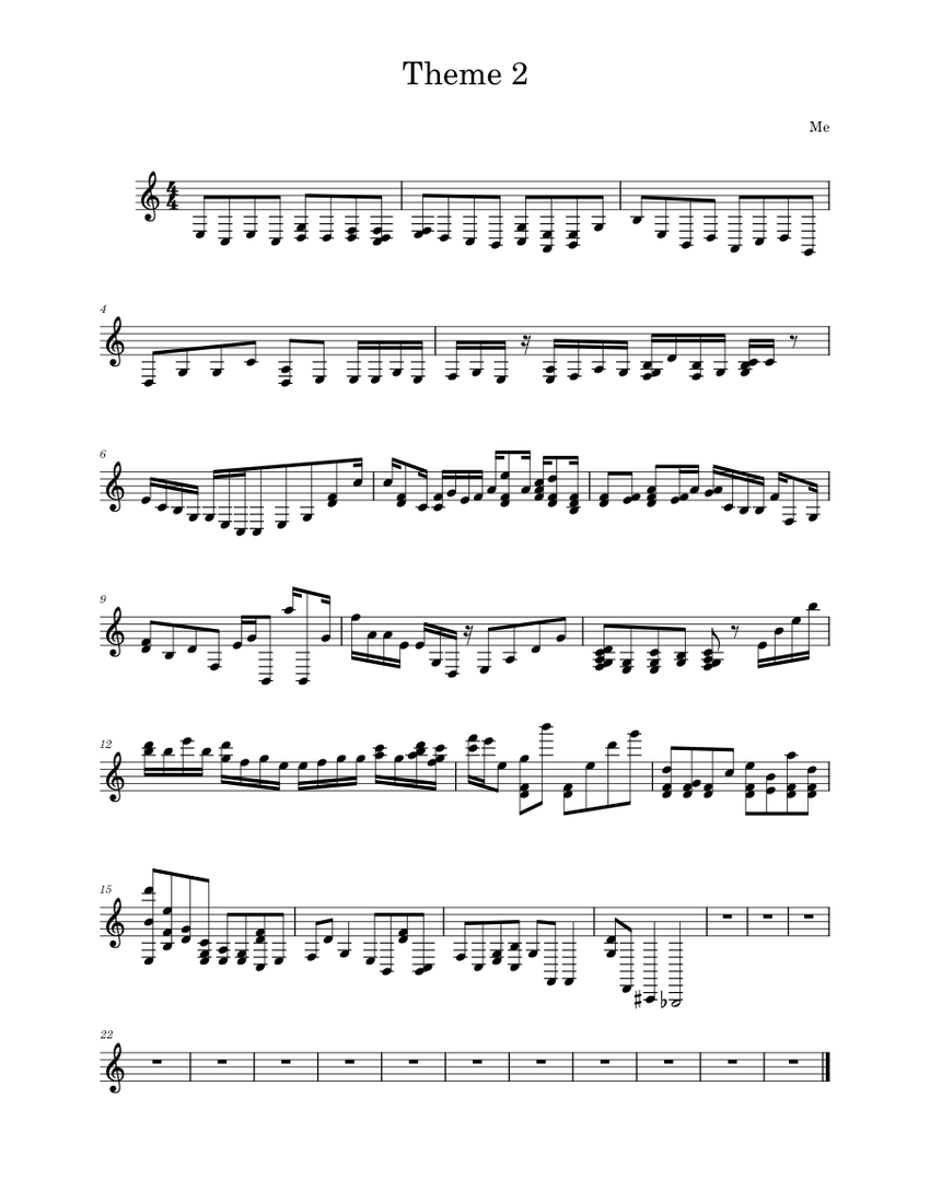 Theme 2 Sheet music for Piano (Solo) Easy | Musescore.com