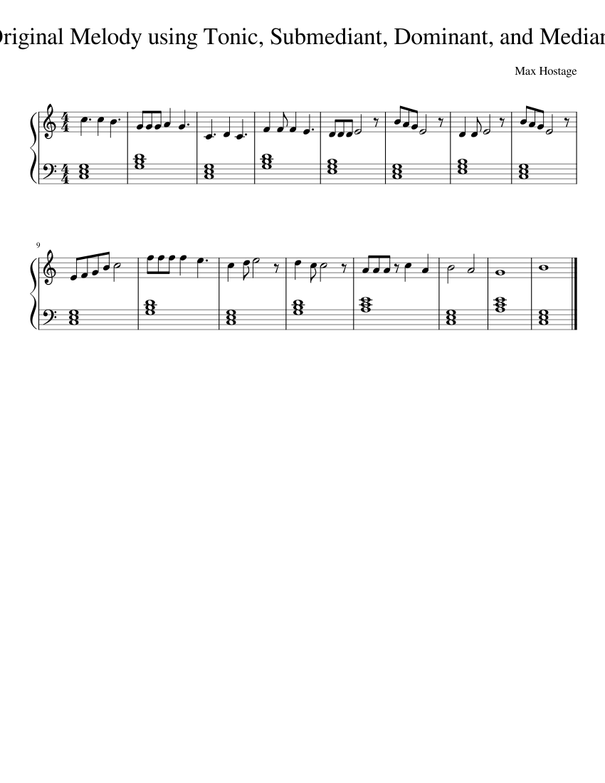 Original_Melody_using_Tonic,_Submediant,_Dominant,_and_Mediant Sheet ...