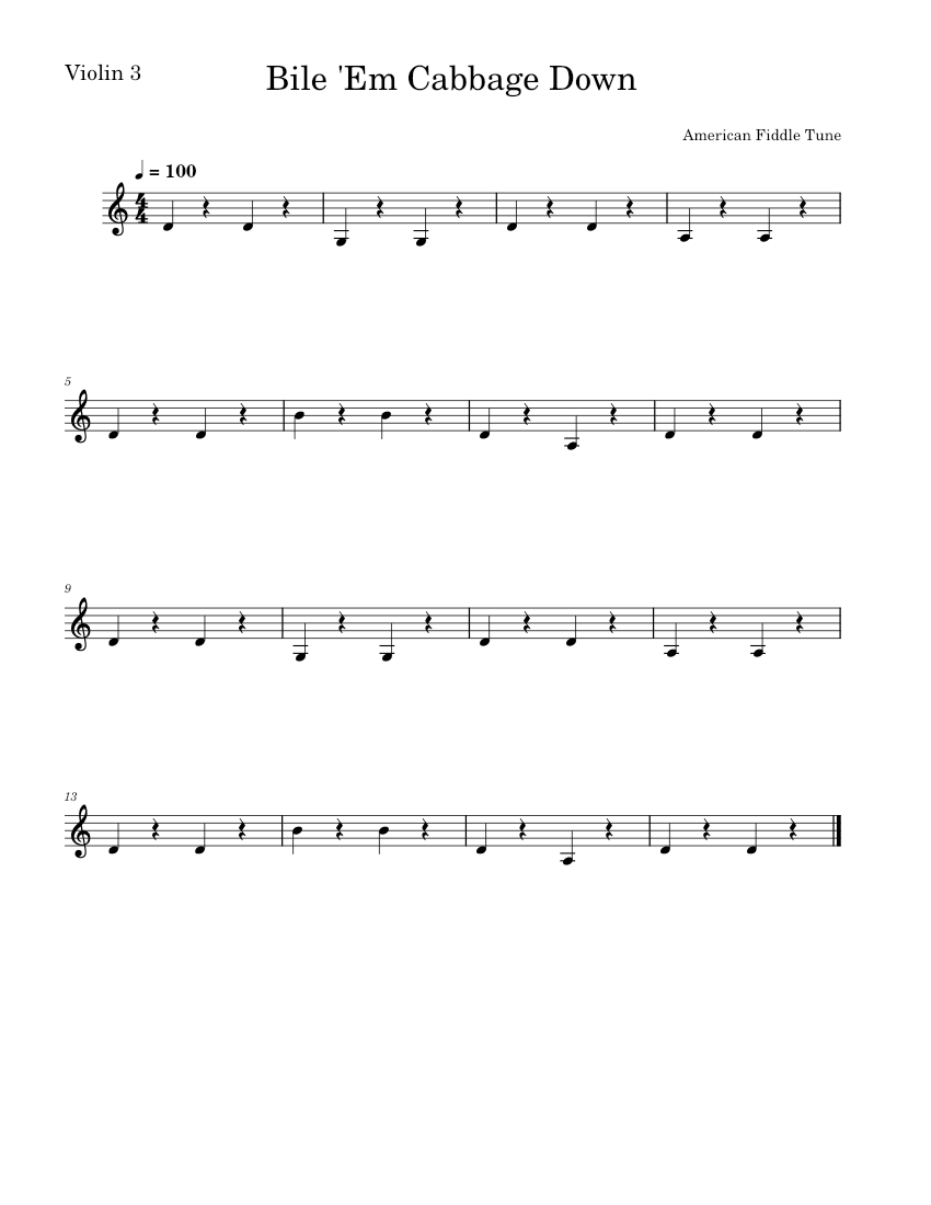 Bile Them Cabbage Down – Misc Traditional Bile 'Em Cabbage Down-Violin ...