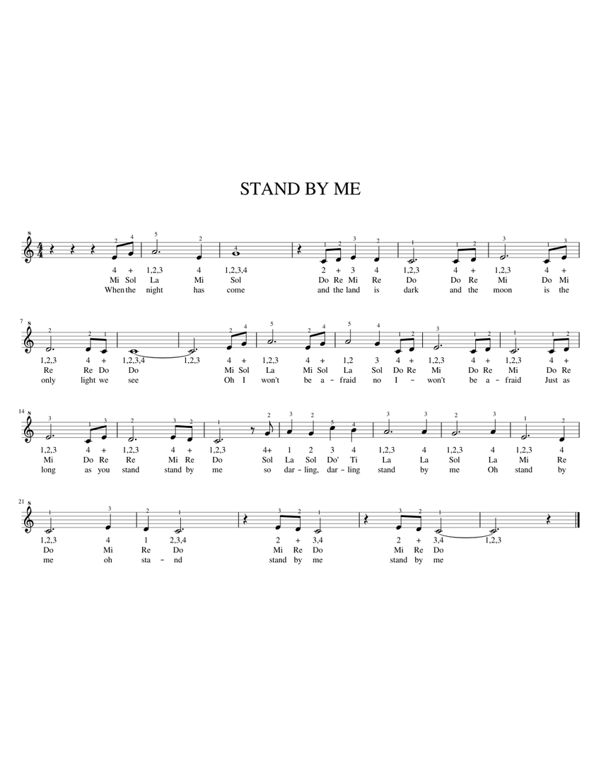STAND BY ME Sheet Music for Recorder (Solo) | MuseScore.com