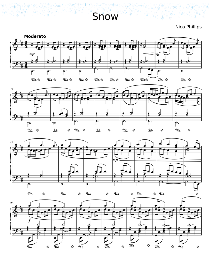 Snow Sheet music for Piano (Solo) | Musescore.com
