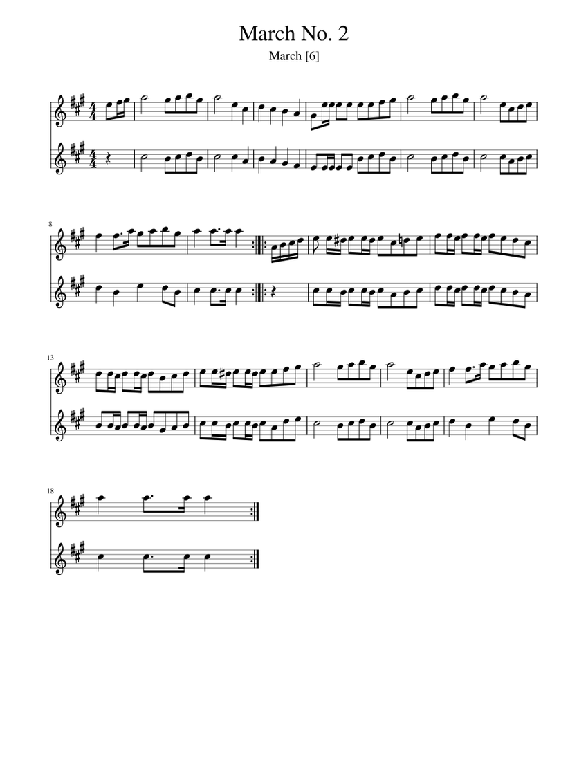 March No. 2 Sheet music for Piano (Piano Duo) | Musescore.com