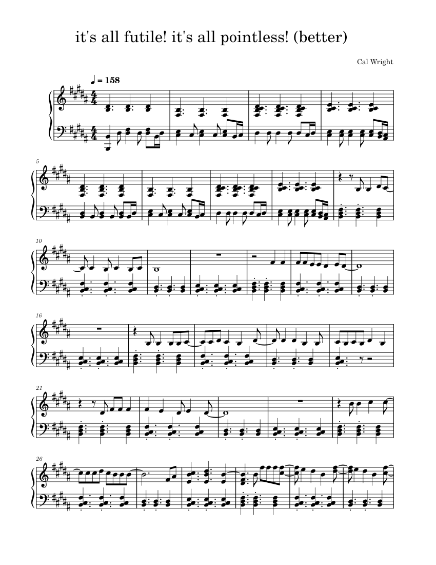 it's all futile! it's all pointless! Sheet music for Piano (Solo ...