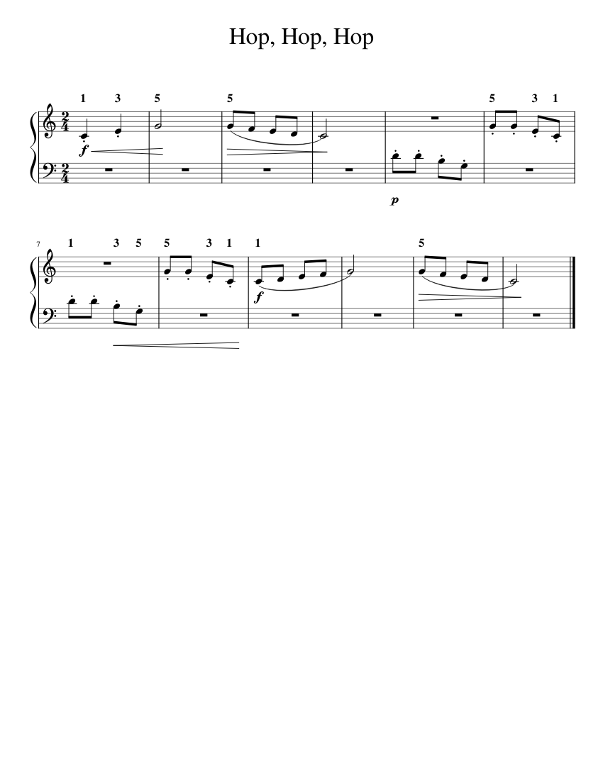Hop,_Hop,_Hop Sheet music for Piano (Solo) Easy | Musescore.com
