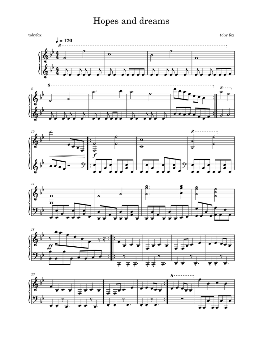 Hopes and Dreams – Toby Fox Hopes and dreams Sheet music for Piano (Piano-Voice) | Musescore.com