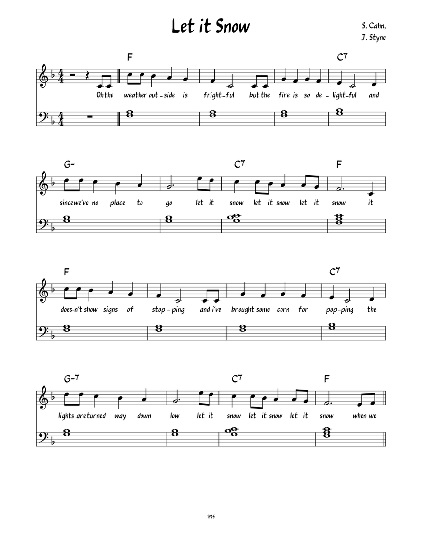 Let it Snow Sheet music for Piano (Solo) | Musescore.com