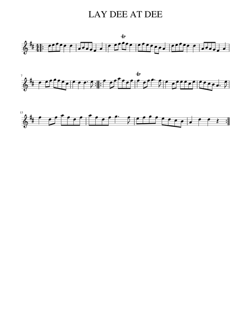 LAY DEE AT DEE Sheet Music for Piano (Solo) Easy | MuseScore.com