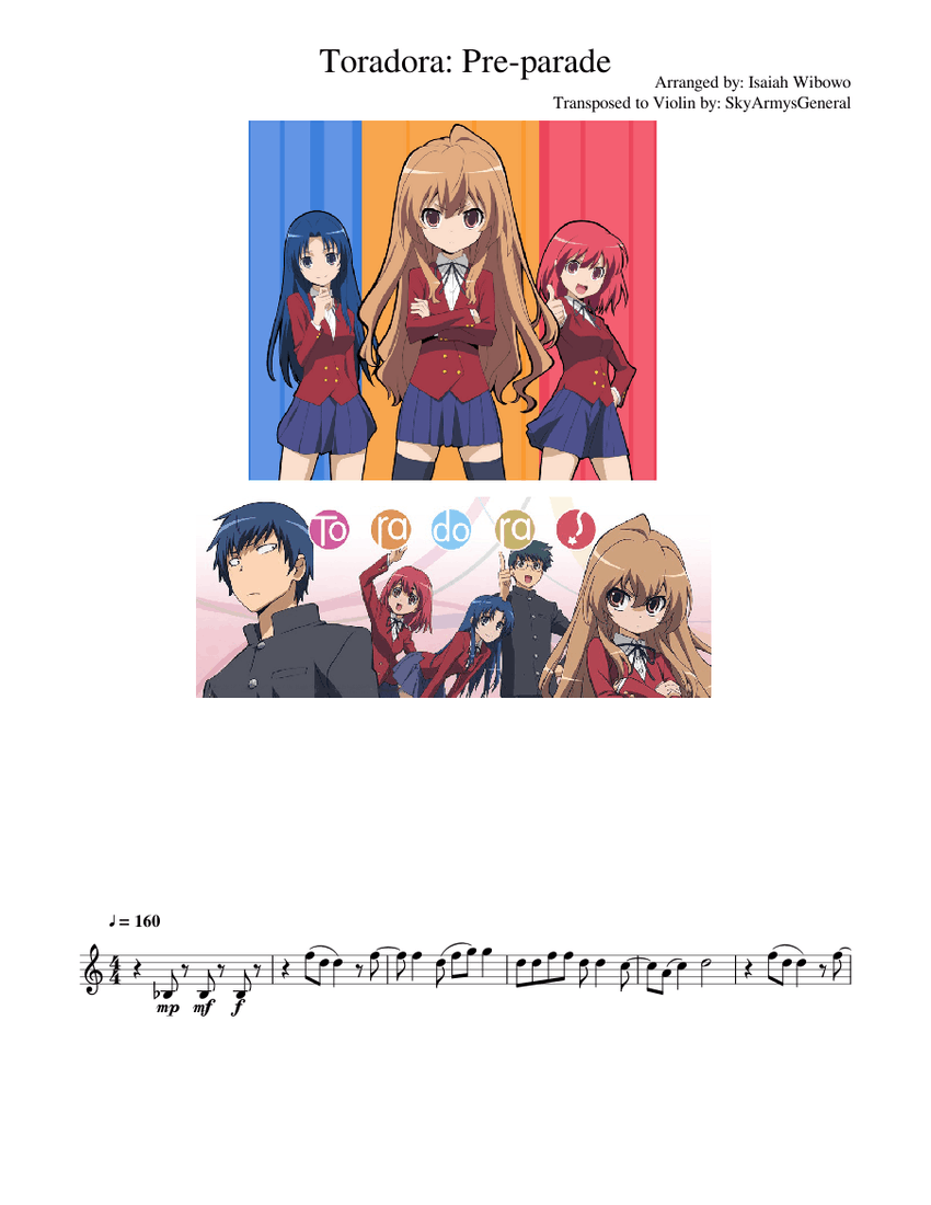 Toradora: Pre-parade Sheet music for Violin (Solo) | Musescore.com