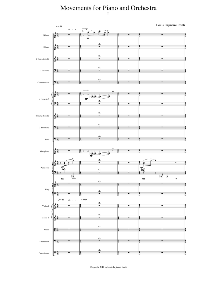 Movements for Piano and Orchestra -- Movement I Sheet music for Piano ...