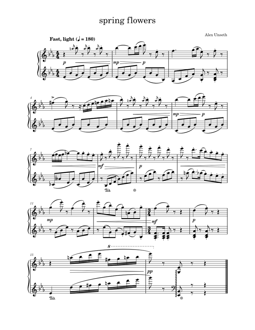 spring flowers Sheet Music for Piano (Solo) | MuseScore.com