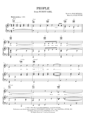 People (Lead sheet with lyrics ) Sheet Music with Chords for Piano ...