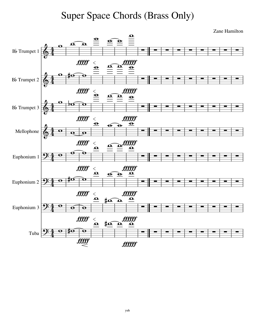 Super Space Chords (Brass Only) Sheet music for Euphonium, Tuba ...