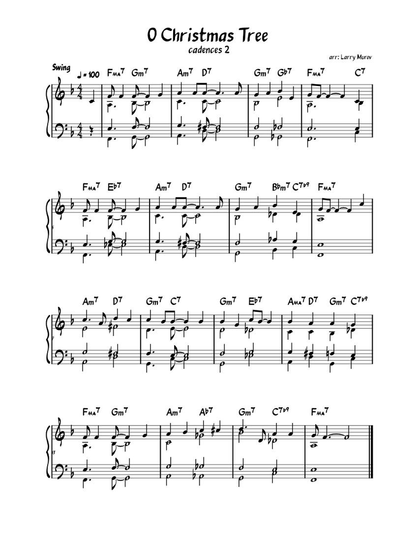 O christmas tree – Misc Christmas O Christmas Tree (Cadences2) Sheet ...