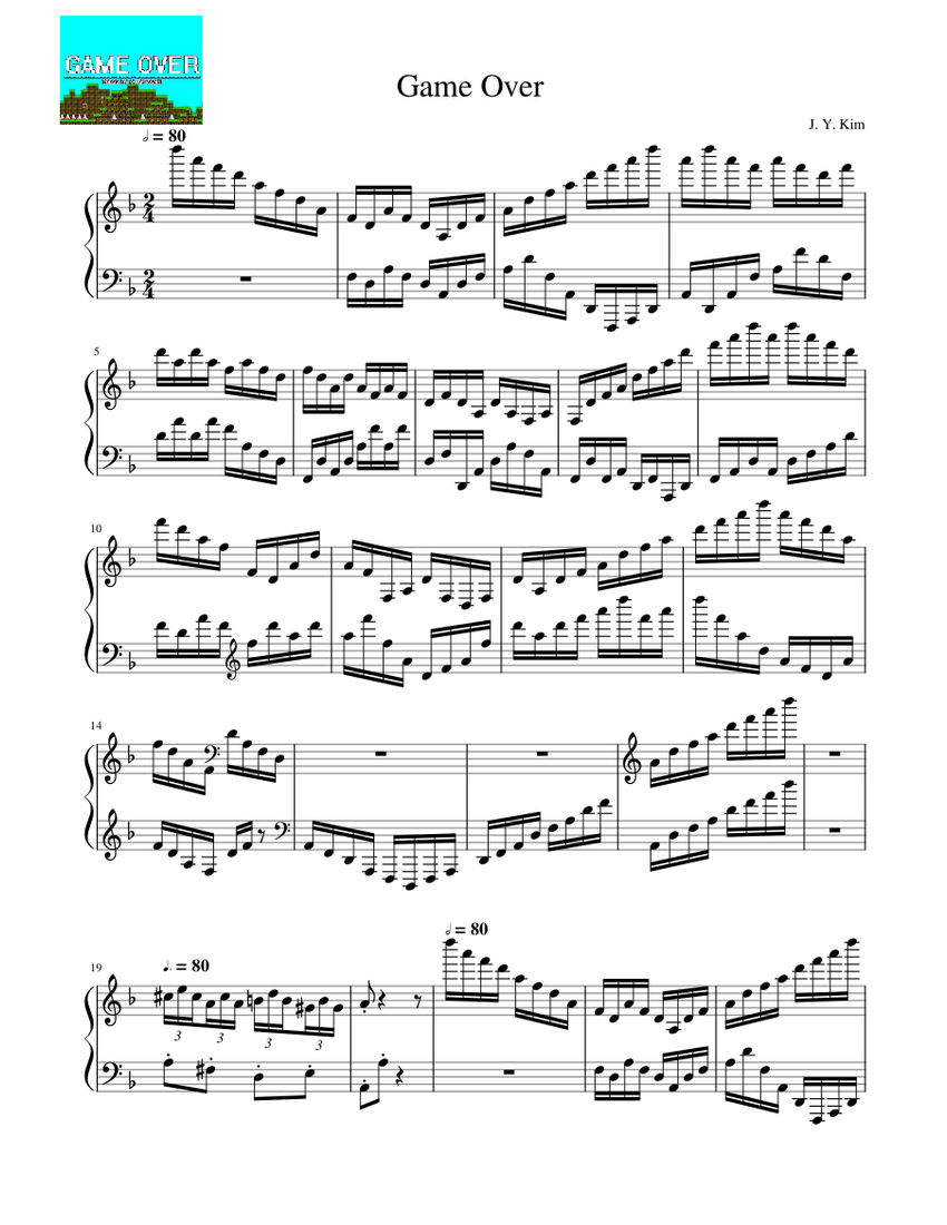 Game Over - piano tutorial