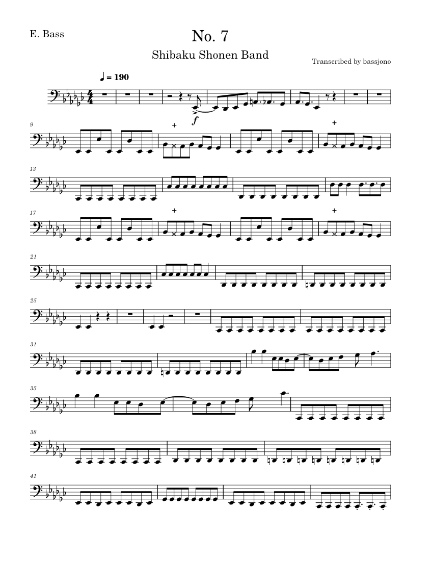 No. 7 – Shibaku Shonen No. 7/Toilet Bound Hanako Kun Intro Bass Cover ...