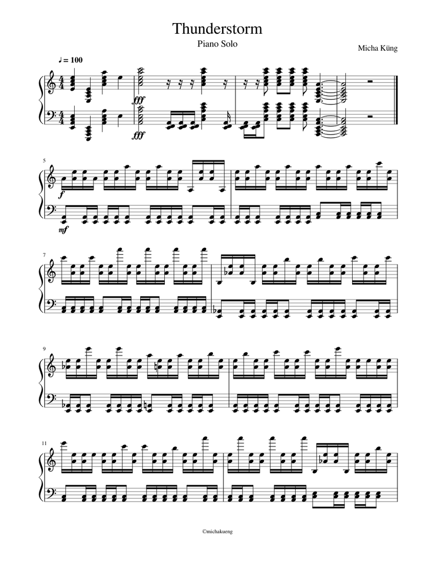 Thunderstorm Sheet music for Piano (Solo) | Musescore.com