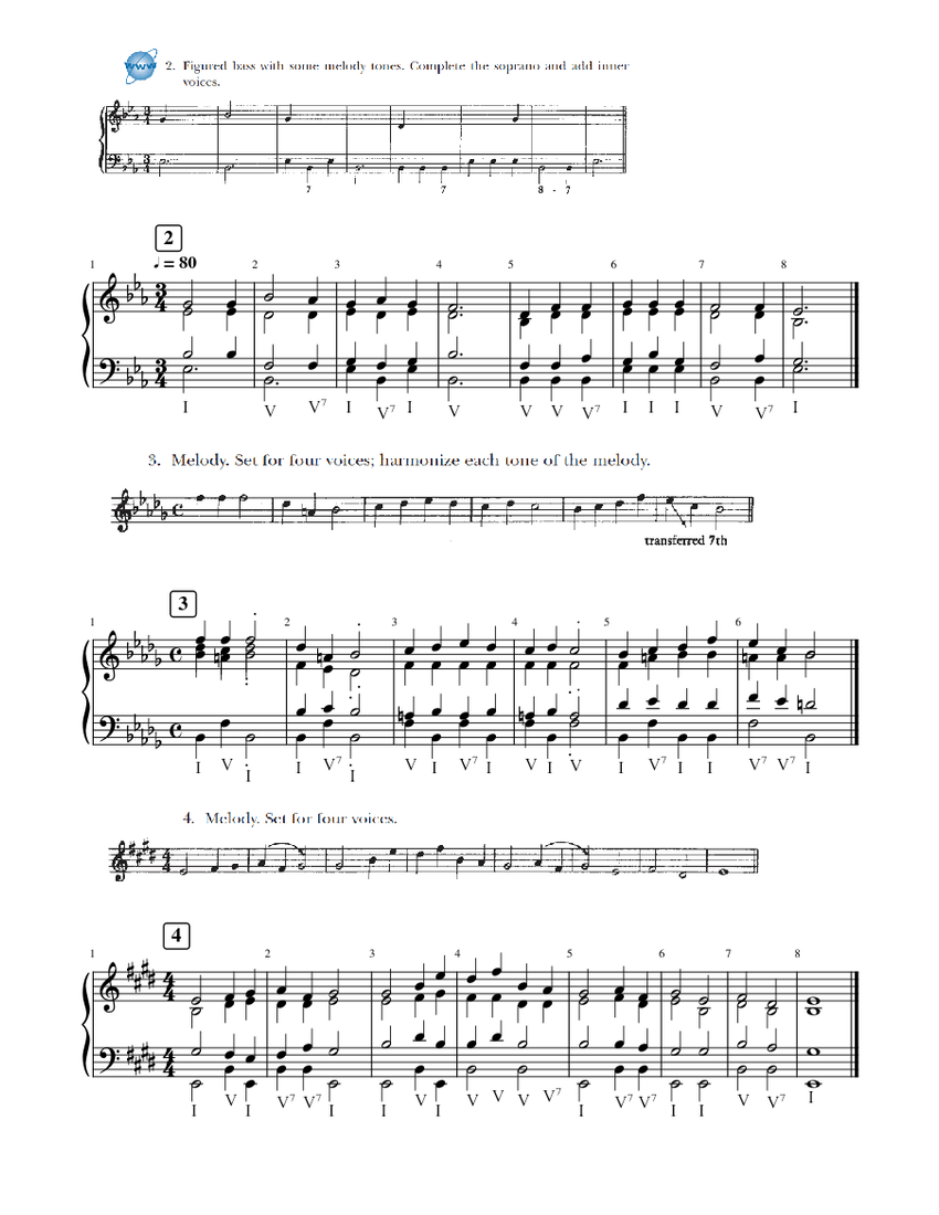 Harmony and Voice Leading Unit 7 Exercises Sheet music for Piano (Solo ...