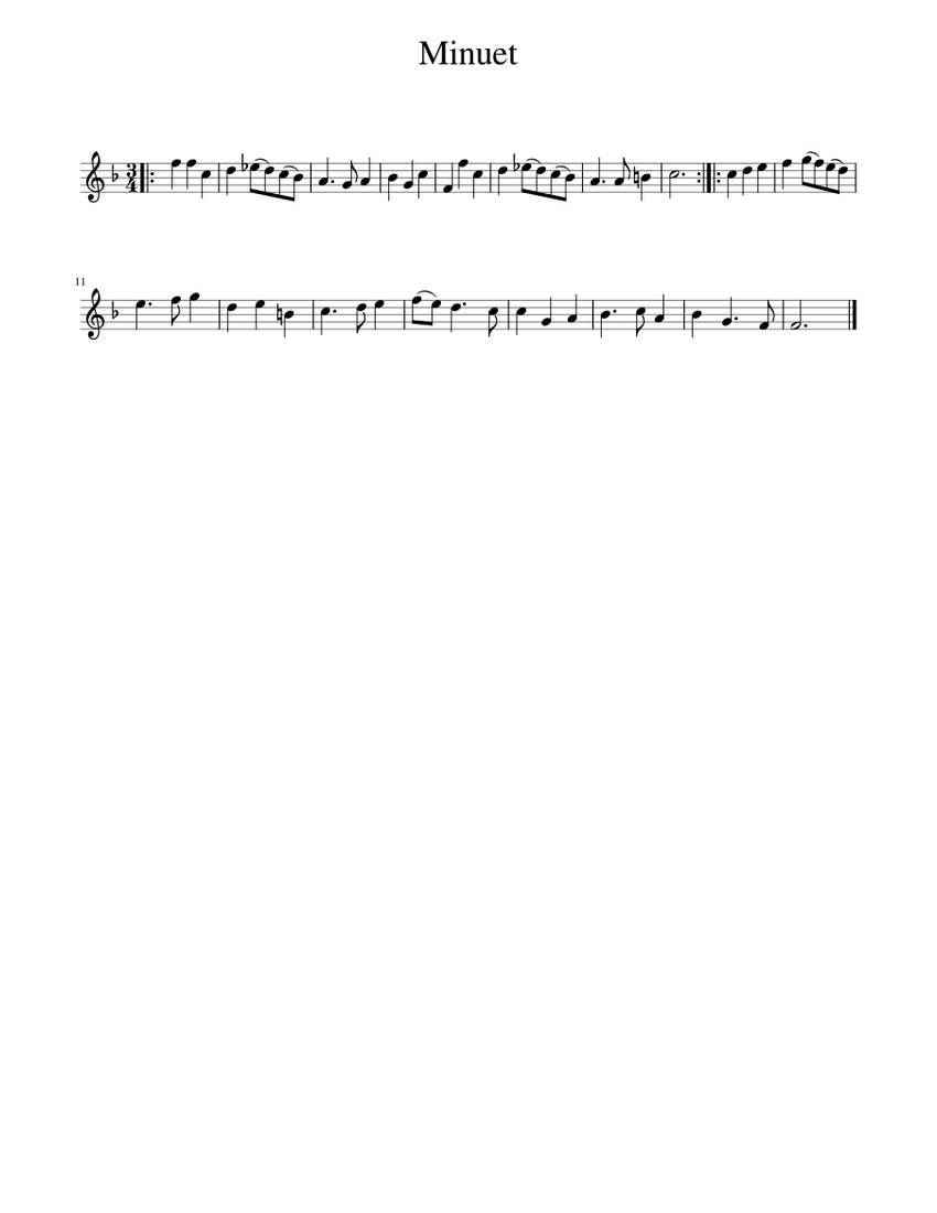 Minuet Sheet music for Piano (Solo) Easy | Musescore.com
