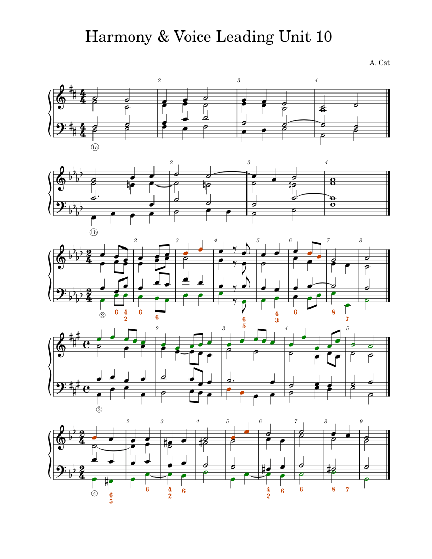 Harmony & Voice Leading Unit 10 Exercises Sheet music for Organ (Solo ...