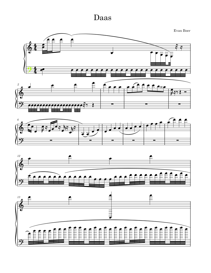 Daas Sheet music for Piano (String Sextet) | Musescore.com