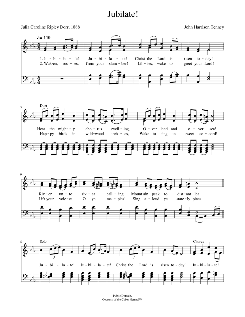 Jubilate! - John H. Tenney Sheet Music for Piano (Piano Duo ...